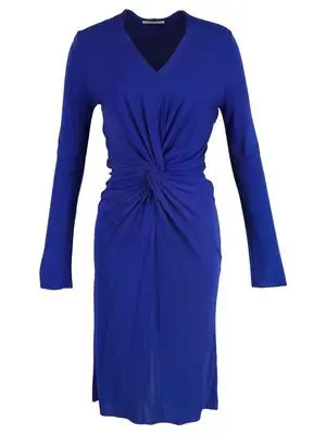 LANVIN Long-sleeved Twist Midi Dress - Blue