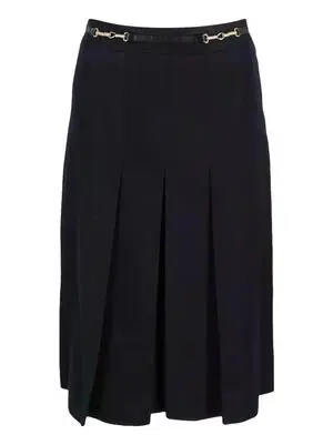 Celine Pleated Midi Skirt - Blue