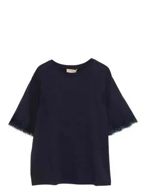 TWINSET Lace-trimmed T-shirt - Blue