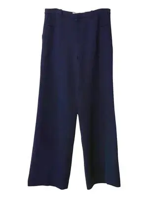 Roland Mouret Wool Pleated Trousers - Blue