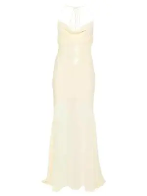 Patrizia Pepe Sequined Maxi Dress - Yellow