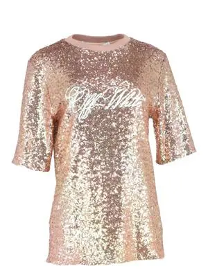 Off-White Sequin T-shirt - Pink