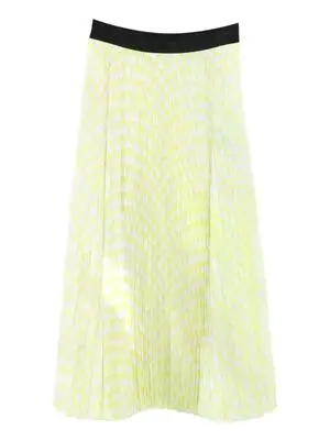 MSGM Pleated Patterned Skirt - Yellow