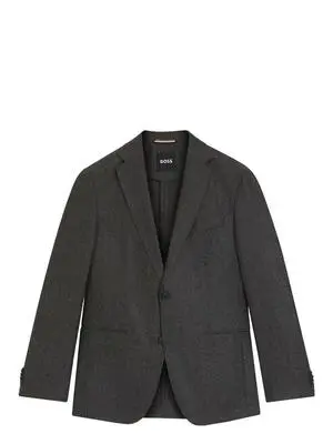 BOSS Herringbone Single-breasted Blazer - Brown