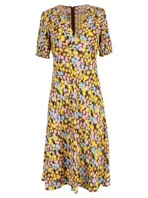 Diane Von Furstenberg Floral-print Midi Dress - Yellow