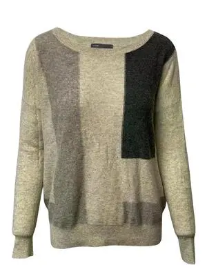 Vince Crew-neck Colourblock Sweater - Neutrals