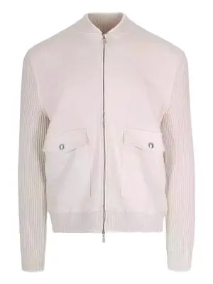 Eleventy Patch Pocket Ribbed Jacket - Neutrals