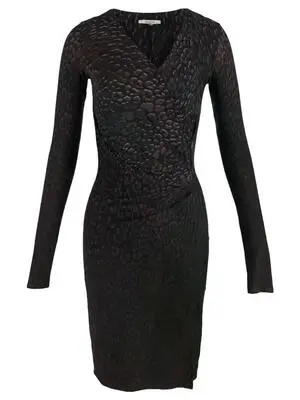 Max Mara Leopard-print Long-sleeve Dress - Brown