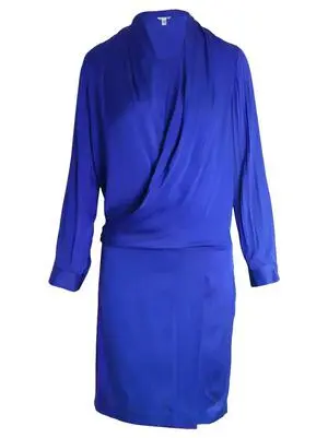 Diane Von Furstenberg V-neck Silk Midi Dress - Blue