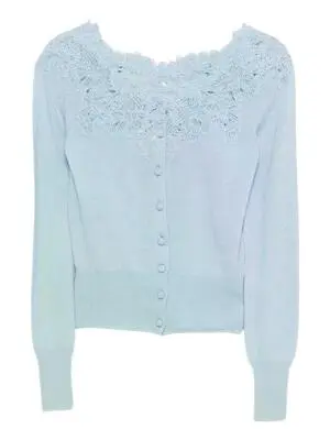 Ermanno Scervino Lace Buttoned Cardigan - Blue