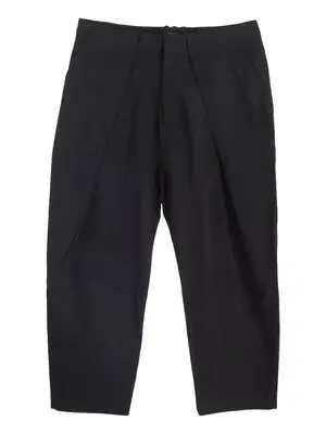 Balmain Draped Straight-leg Cropped Trousers - Black