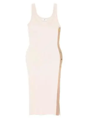 Elisabetta Franchi Snap-button Midi Dress - Neutrals