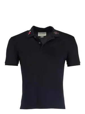 Gucci Embroidered Polo Shirt - Blue