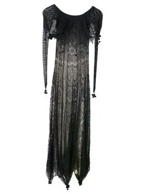 Alexander McQueen Lace Off-shoulder Maxi Dress - Black