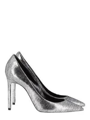 Saint Laurent Anja Textured Pumps - Silver