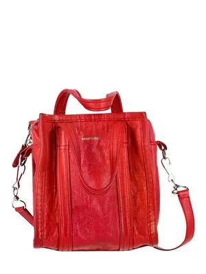 Balenciaga 2017 Xs Bazar Leather Tote Bag - Red