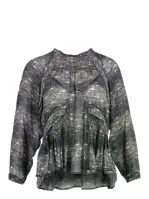 ISABEL MARANT VINTAGE Silk Print Blouse - Grey