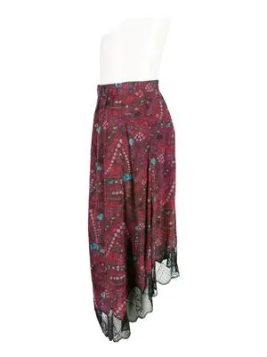 Zadig&Voltaire Printed Asymmetrical Skirt - Red