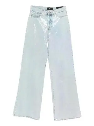 7 For All Mankind Sequin Straight-leg Jeans - Blue