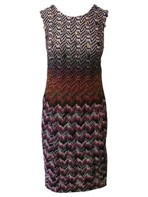 Missoni Zigzag Sleeveless Mini Dress - Purple