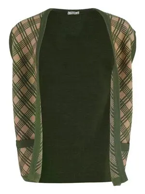 Celine Diamond Print Wool Vest - Green