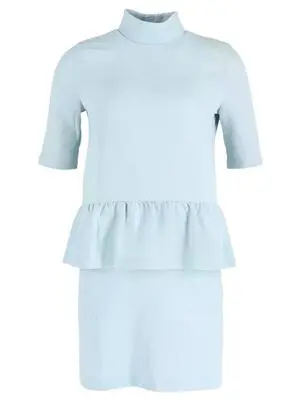 GANNI Turtleneck Mini Dress - Blue