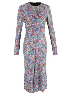 ISABEL MARANT VINTAGE Paisley-pattern Midi Dress - Blue