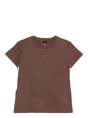 Pinko Logo-embroidered T-shirt - Brown
