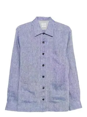 Brunello Cucinelli Buttoned Linen Shirt - Blue