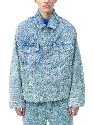Hugo Textured Denim Trucker Jacket - Blue