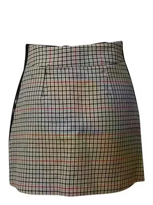 Maje Check-panel Mini Skirt - Neutrals