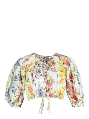 Zimmermann Floral-print Cropped Top - White