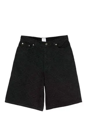 Casablanca Monogram Denim Shorts - Black