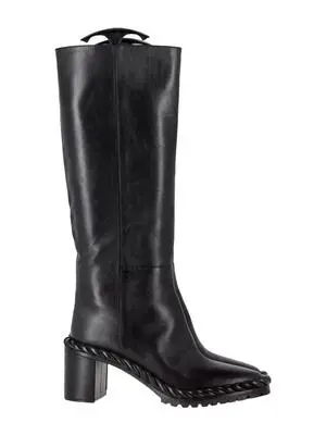 Valentino Garavani Twisted-trim Block-heel Boots - Black