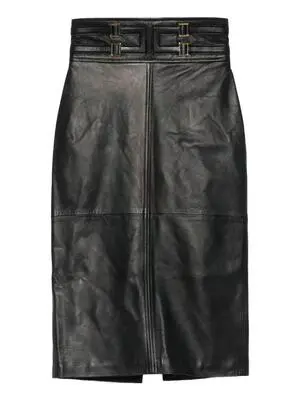 Elisabetta Franchi Buckle-detail Midi Skirt - Black
