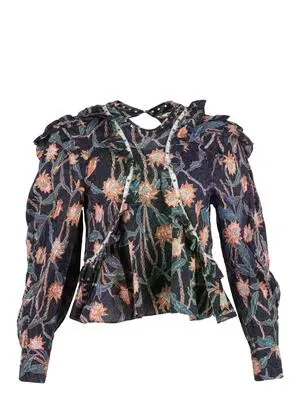 ISABEL MARANT VINTAGE Vintage Floral-print Blouse - Blue