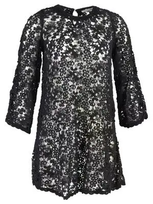 ISABEL MARANT VINTAGE Floral-lace Sheer Dress - Black