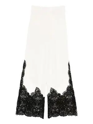 Ermanno Scervino Lace-trim Cropped Trousers - White
