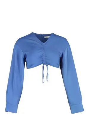 Christopher Esber Long-sleeve Crop Top - Blue