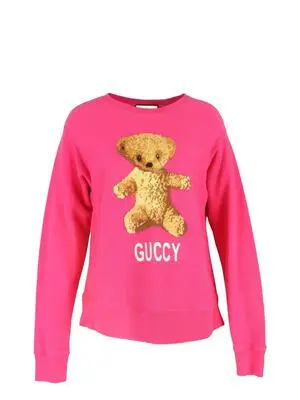 Gucci Teddy-print Cotton Sweatshirt - Pink