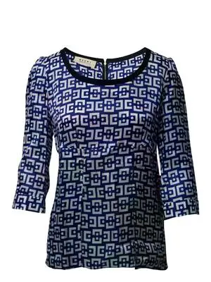 Marni Geometric-pattern Blouse - Blue