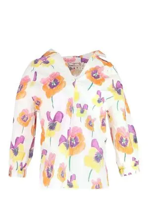 Marni Floral-print V-neck Shirt - White