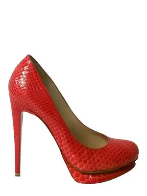 NICHOLAS KIRKWOOD Snakeskin-effect Platform Pumps - Red