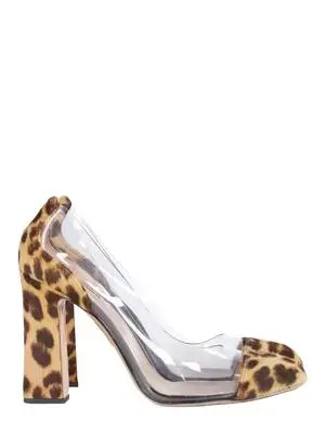AQUAZZURA Printed Block Heel Pumps - White