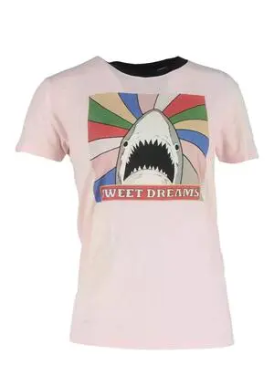 Saint Laurent Shark Print T-shirt - Pink