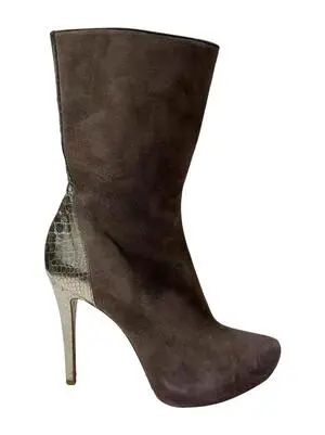 ALEXANDRE BIRMAN Platform Snakeskin Ankle Boots - Brown