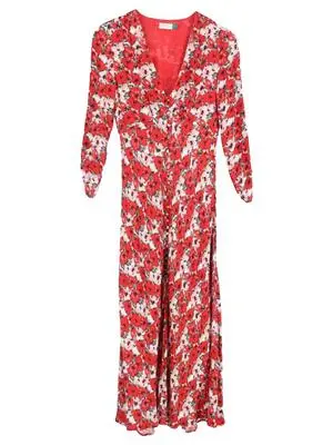 Rixo Katie Floral-print Midi Dress - Red