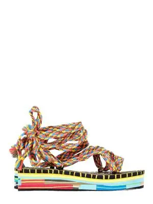 Chloé Tie-up Platform Sandals - Brown