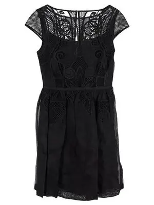 TEMPERLEY LONDON Lace Cap-sleeve Mini Dress - Black