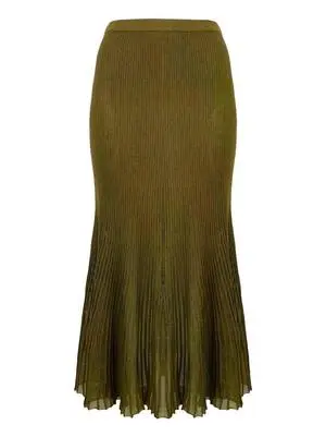 Ulla Johnson Vera Knitted Midi Skirt - Green